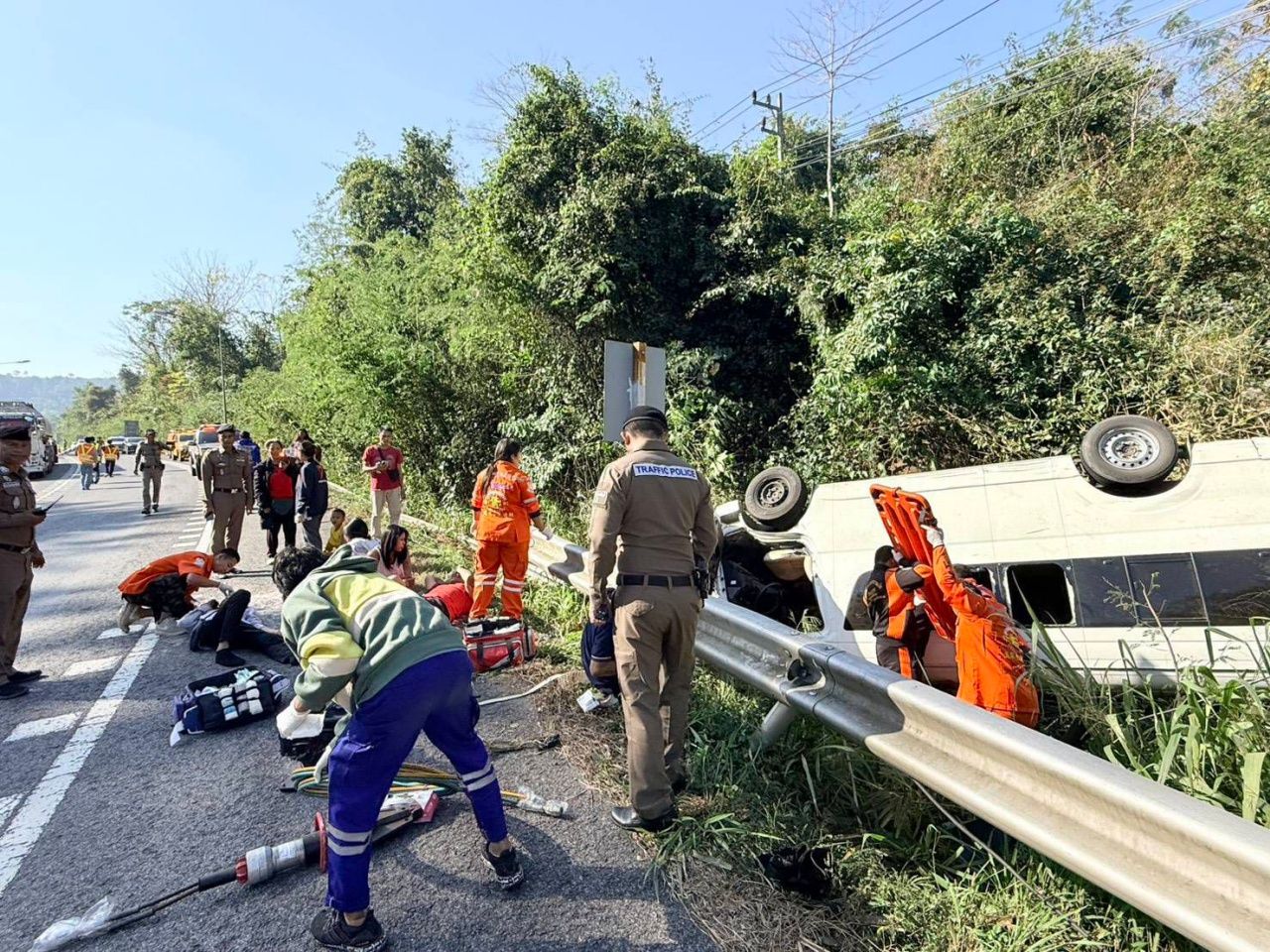 Van Skids Off Curve and Rolls Down Wang Nam Khiao Hill, Grandmother and ...