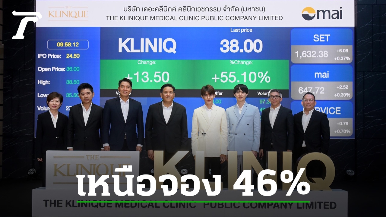 KLINIQ เข้าเทรดวันแรกพุ่ง 46% เดินหน้าขยายสาขามองโอกาสบุกต่างประเทศ