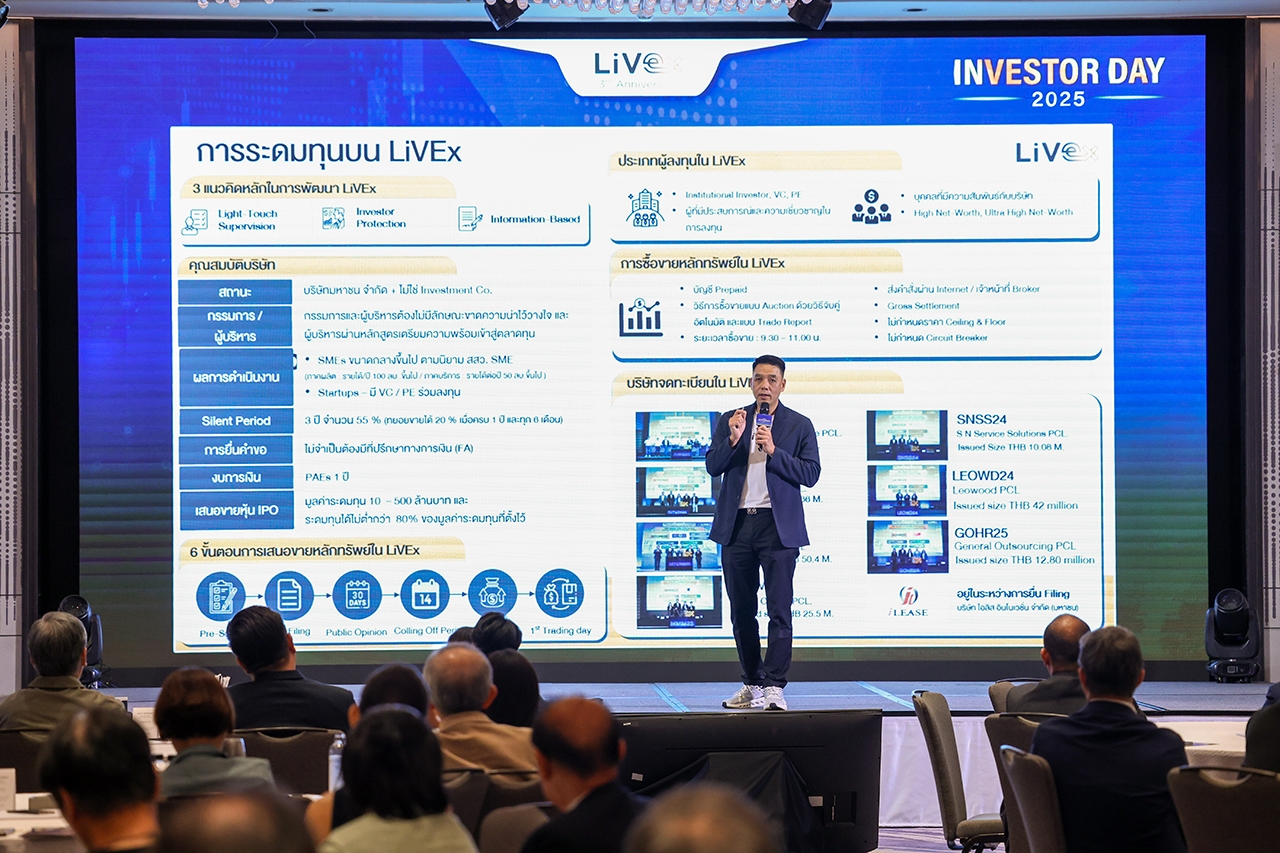 LiVEx Investor Day 2025 เชื่อมดีล ปั้น SMEs-Startups สู่ตลาดทุน ติดเครื่องยนต์ใหม่ หนุนเศรษฐกิจไทย